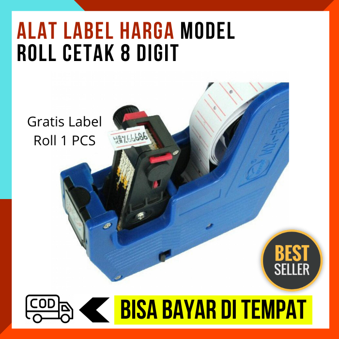Alat Label Harga Model Roll Cetak 8 Digit Gratis Label Roll 1 PCS ...