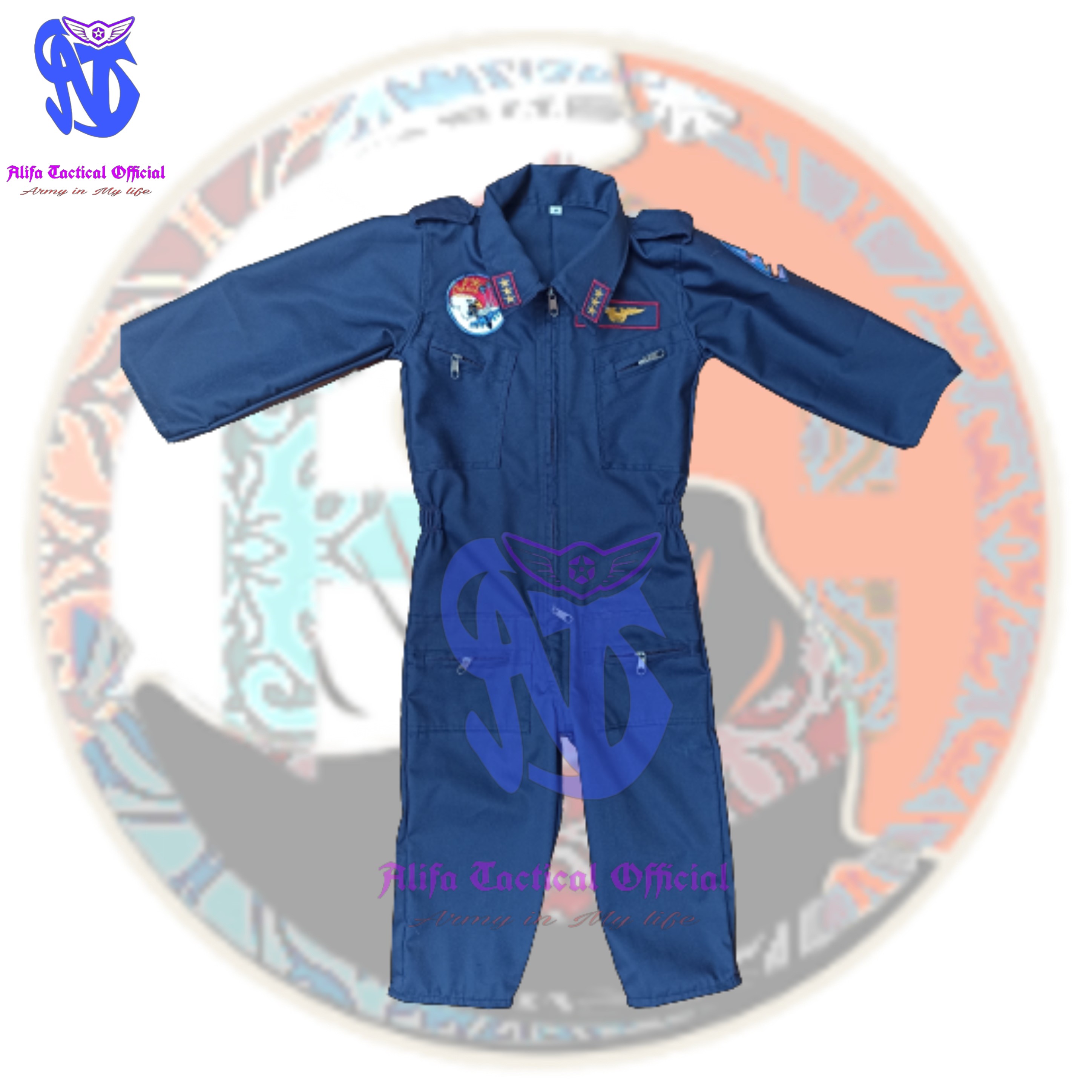 Baju Profesi Pilot Anak Jenis Wearpack Coverall Warna Navy | Lazada ...