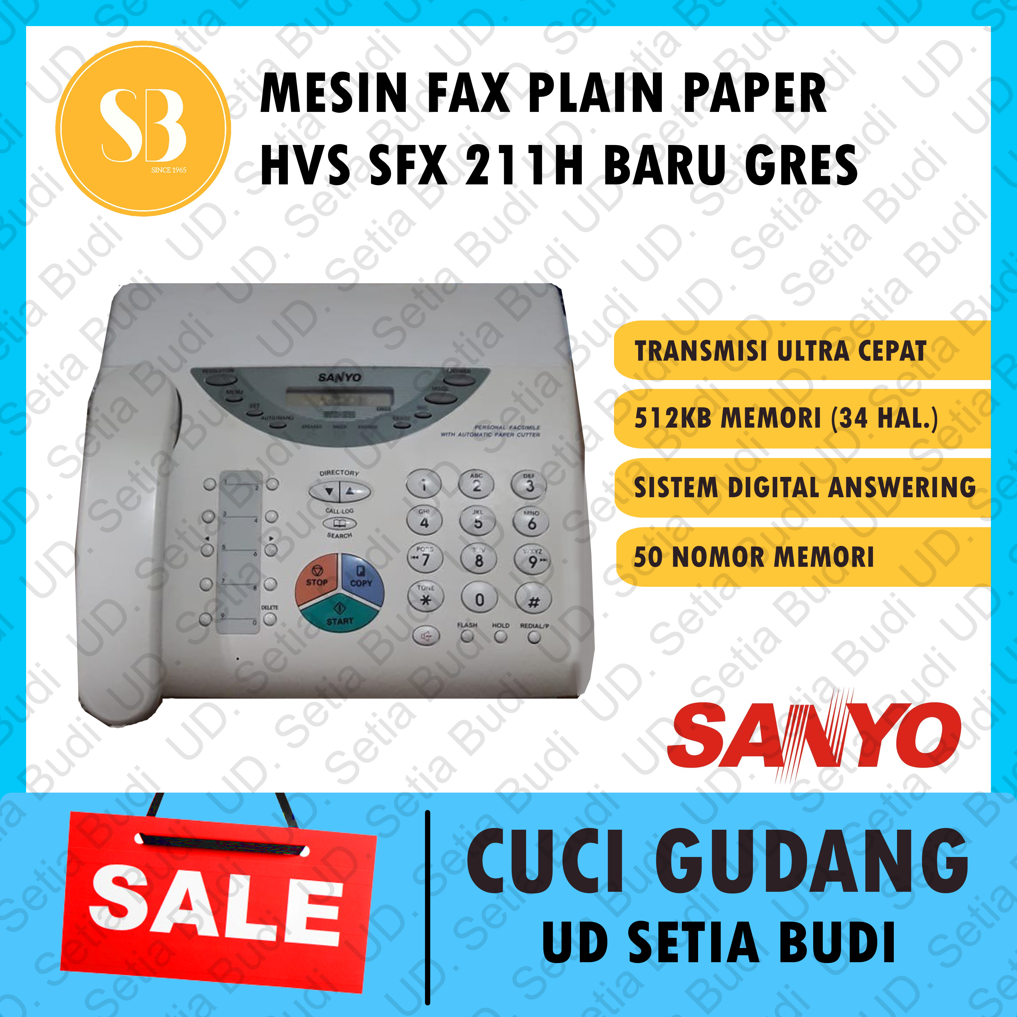 Mesin Facsimile Kertas HVS / Plain Paper Fax Sanyo SFX-211H Baru Gres | Lazada Indonesia