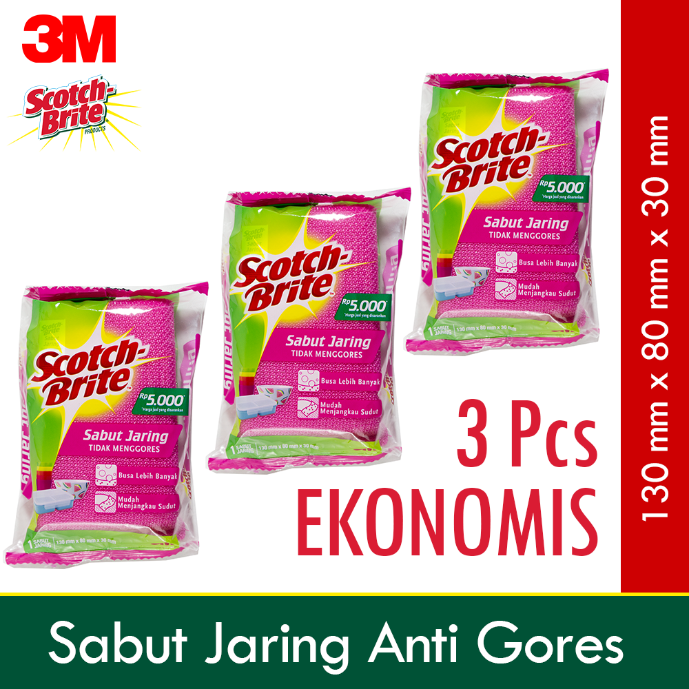 Kangsapu 3M Scotch Brite 3 Pcs Sabut Jaring ID-T60-3 Sabut Cuci Alat ...