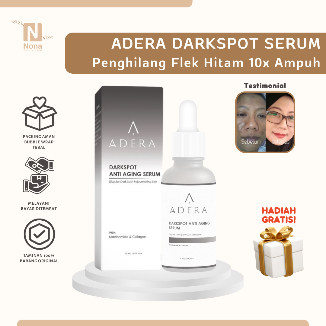 ADERA DARKSPOT SERUM Flek Hitam, Keriput, dan Bekas Jerawat di Wajah Wanita dan Pria Sudah BPOM ...