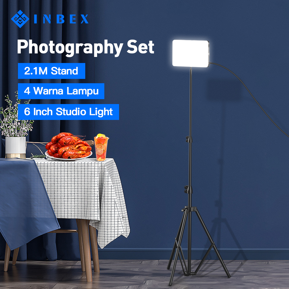 INBEX 6 Inci LED Mengisi Lampu 70cm Overhead Shooting Bracket Makanan ...