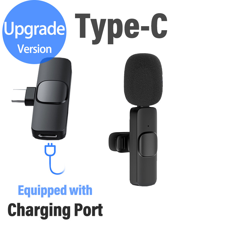 Mic Clip On Wireless Lavalier Microphone for Iphone and Android ...