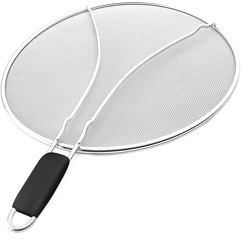 13 Inch Splatter Screen with TPR Grip-Tight Handle, Fine Mesh Heavy ...