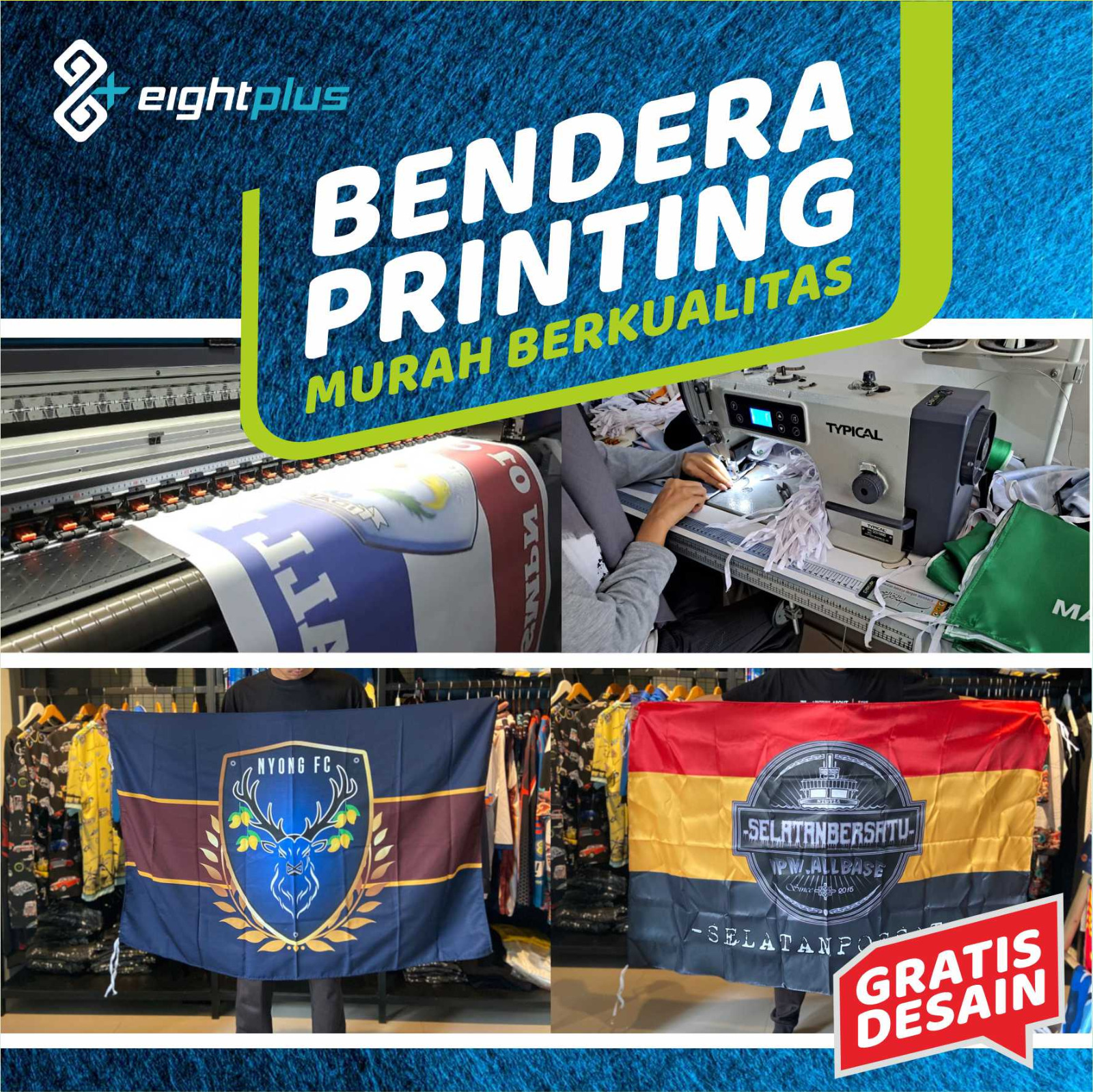 Bendera Printing Custom desain sendiri suka suka printing satin dan TC ...