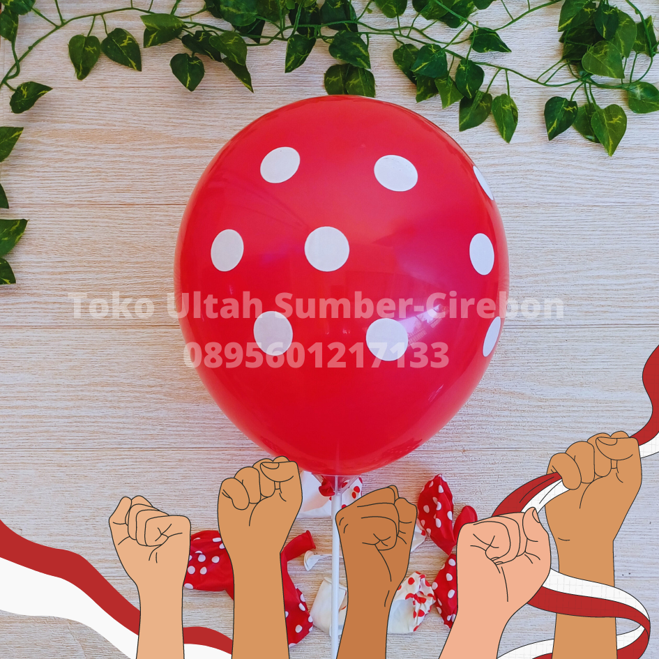 (Isi 10) Balon Polkadot Merah Putih untuk Dekorasi Hari Kemerdekaan ...