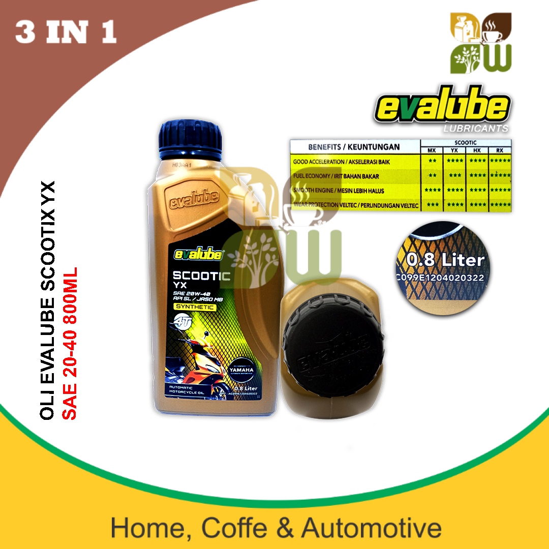 Evalube Scootic Gold YX Oli Mesin Motor Matic Universal Oil 800ml ...