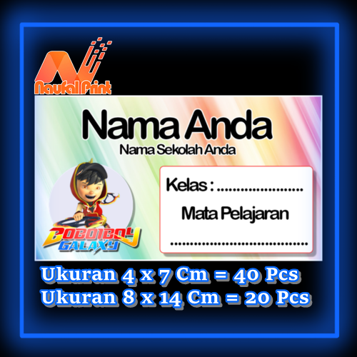 Stiker Label Buku boboiboy boboi Kartun gopal ling yaya animasi anak ...