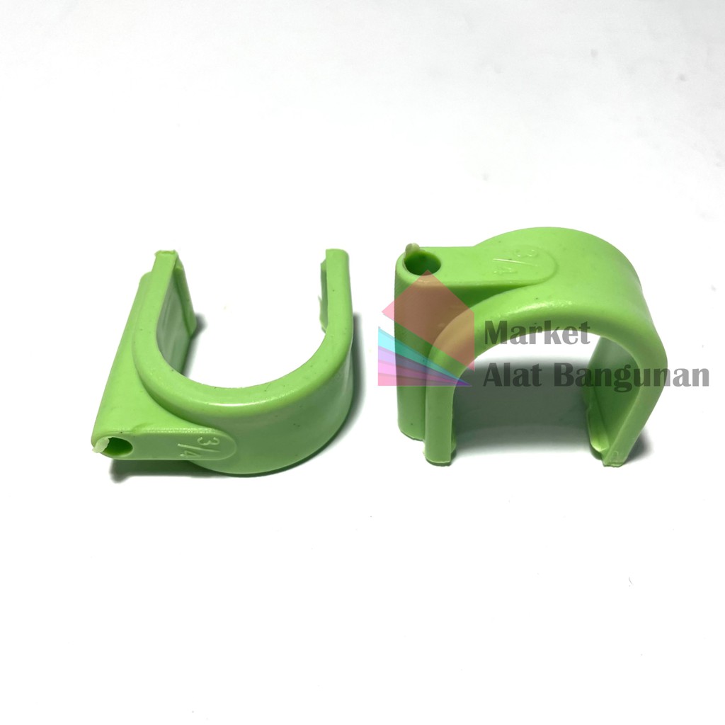 (Per Bungkus = 200 Buah) Klem Pipa PVC 3/4“ / Klem Pipa Air 3/4 Inci ...