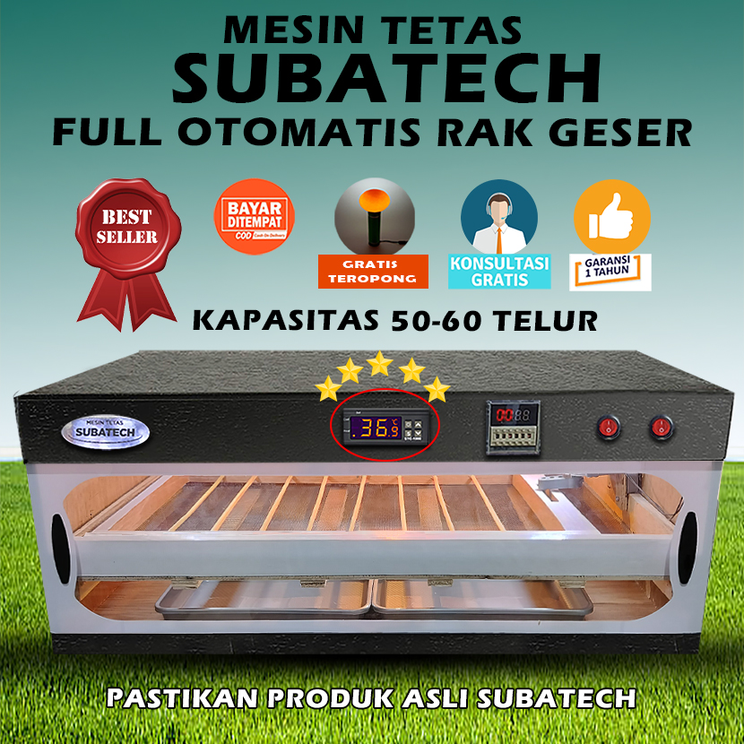 SUBATECH RG 50 Mesin Penetas Telur Ayam Full Otomatis Mesin Tetes Telur ...