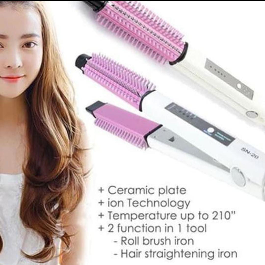 Catok Rambut Lurus Dan Keriting Sonar 2 In 1 Sn-20 Catokan Curly ...