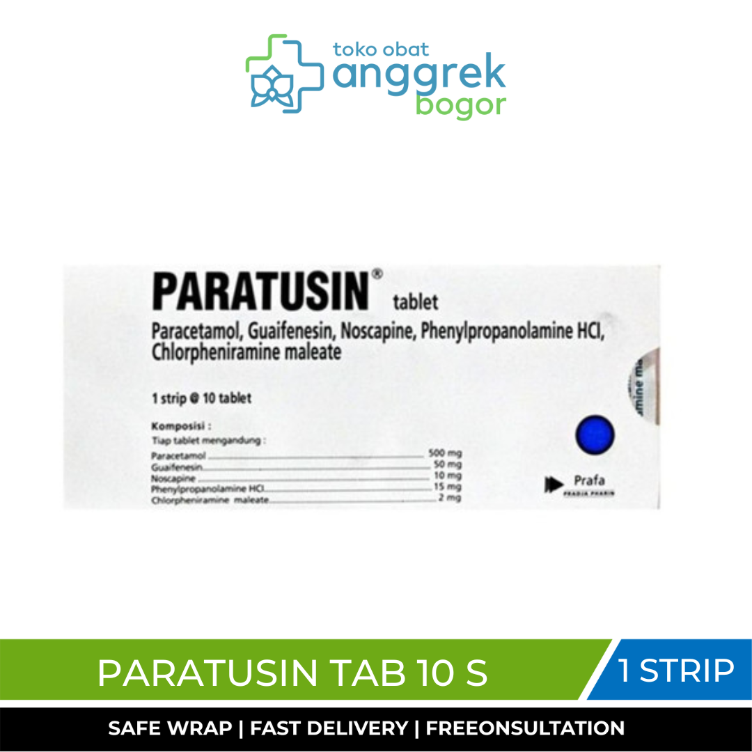 PARATUSIN TABLET/10 TABLET/OBAT BATUK BERDAHAK/BATUK KERING DISERTAI ...
