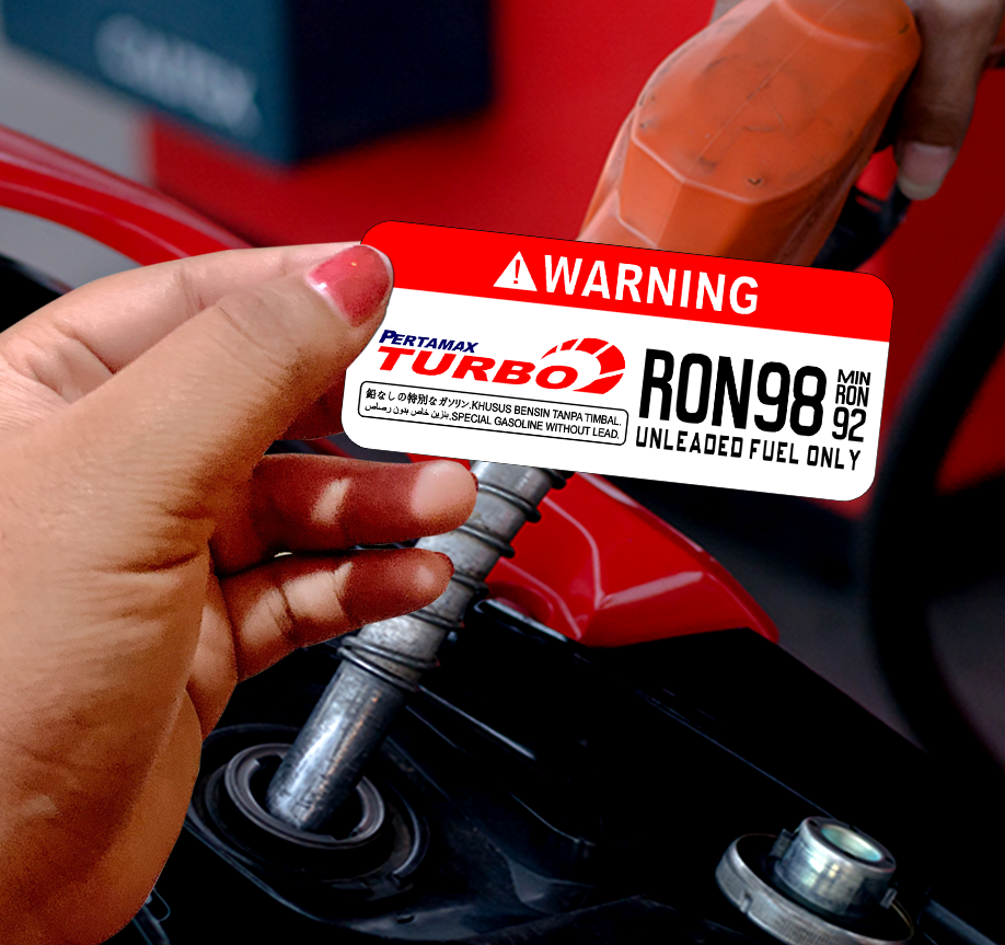Stiker tangki bahan bakar RON PERTAMAX PERTALITE TURBO PETRONAS SHELL ...