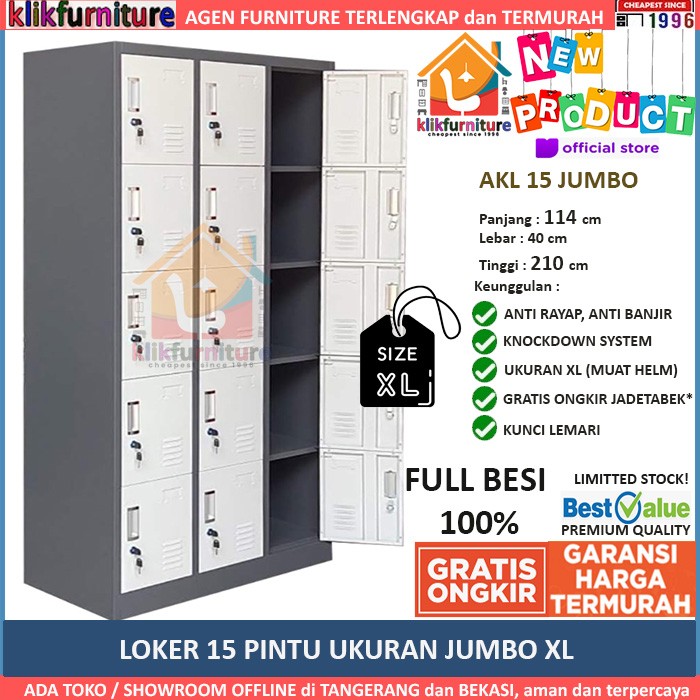 Loker Besi 15 Pintu Ukuran JUMBO AKL 15 / TL05 | Lazada Indonesia