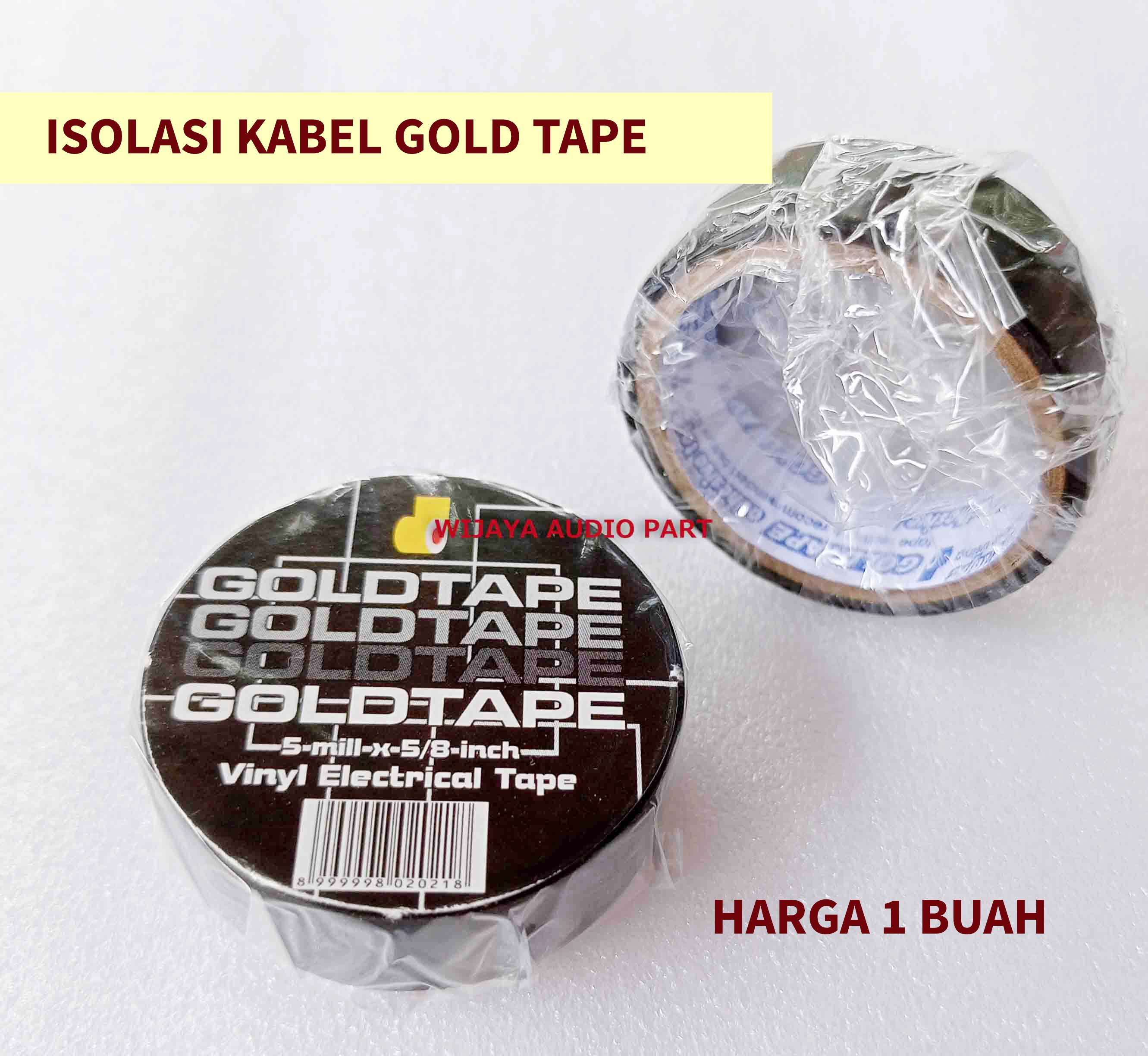 1 BUAH Isolasi kabel gold tape hitam ( pvc goldtape) PANJANG 5 YARD ...