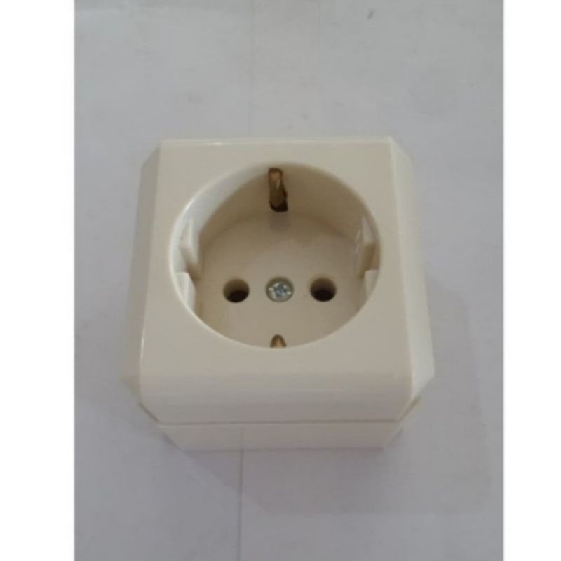 BROCO OB STOP KONTAK ARDE SEGI CREAM / TEMPEL KAYU SOCKET OUTLET 15410 ...
