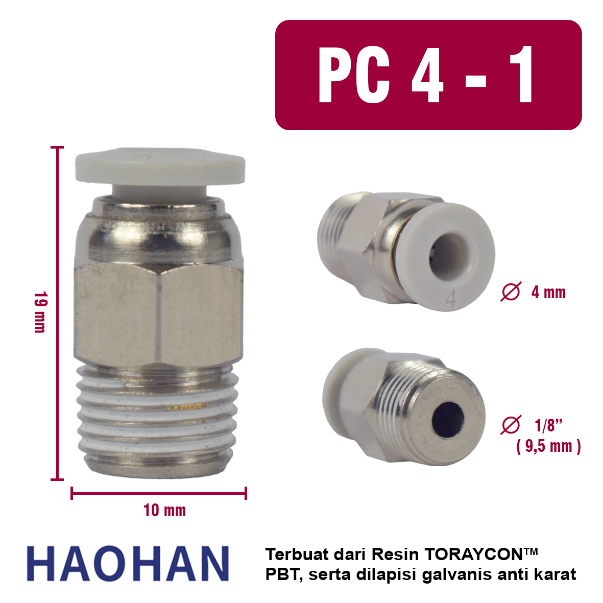 PC 6-01 Nepel Angin Fitting Pneumatic Lurus Male Selang 6mm Drat 1/8" MPC 6-01 | Lazada Indonesia