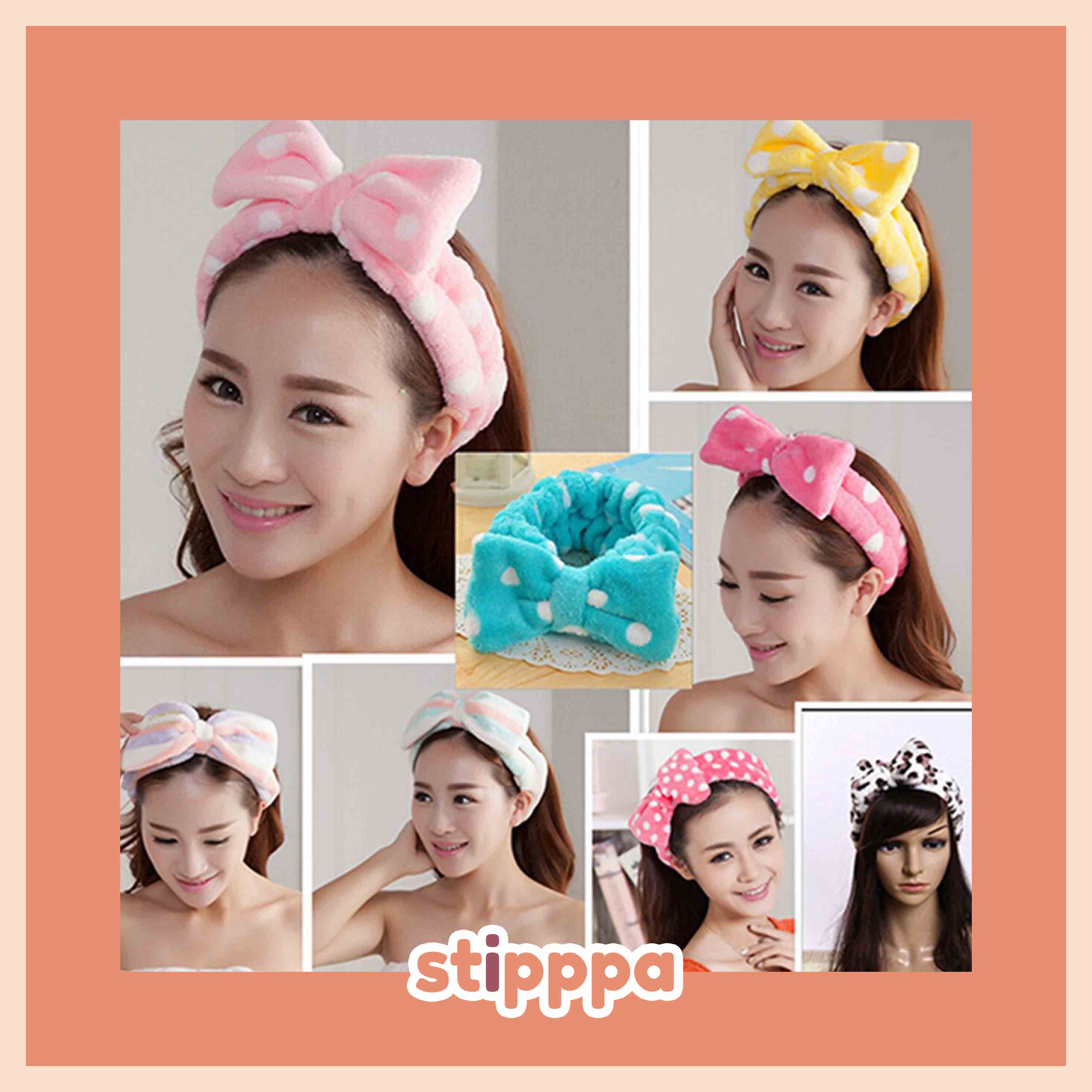 BANDANA BULU PITA MASKER HEADBAND BANDO KEPALA FACIAL MANDI MAKEUP KAIN ...