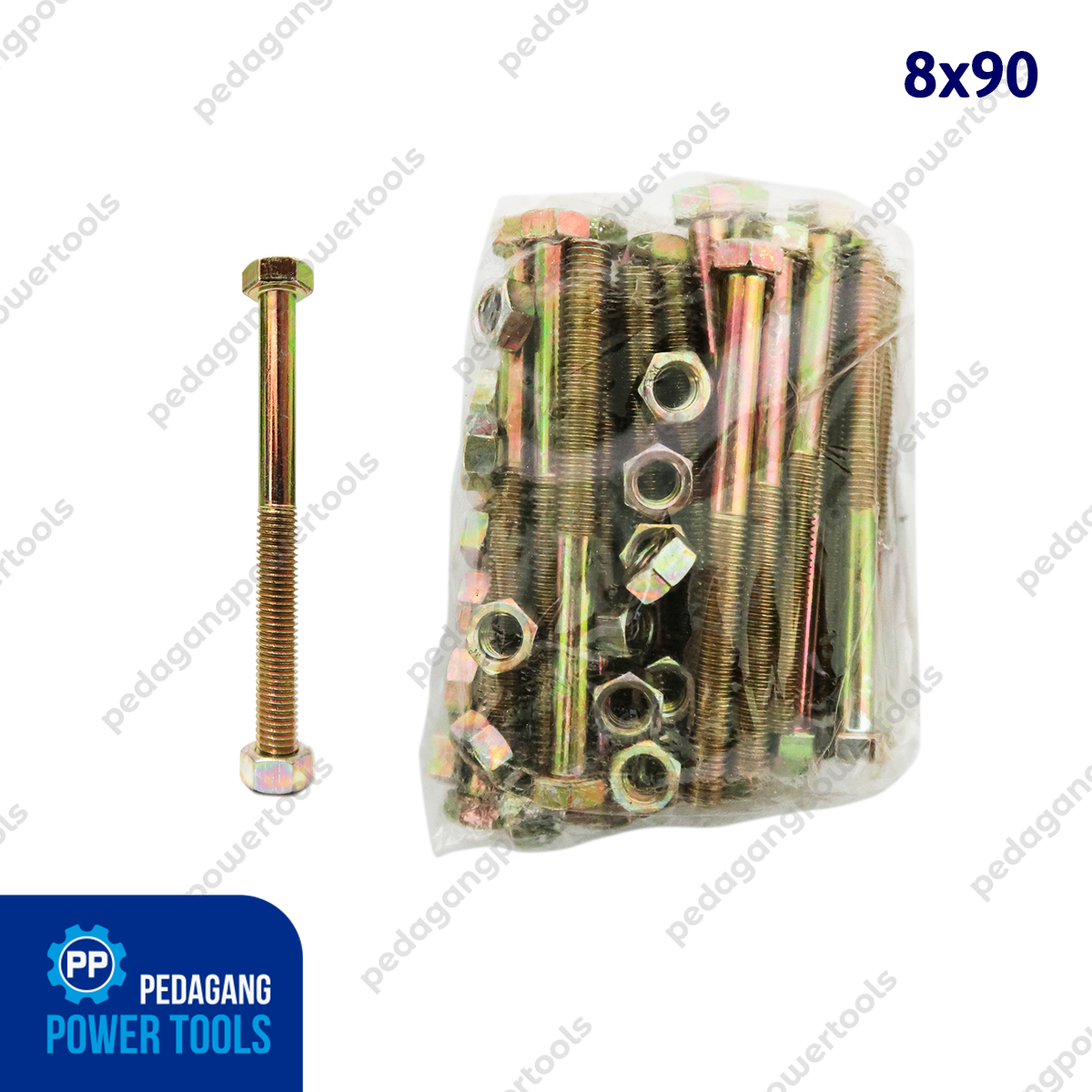 JP Baut Mur M8 x 90 mm 25 pcs Kuning Kunci 12 Hexagon Skrup BM 8x90 ...