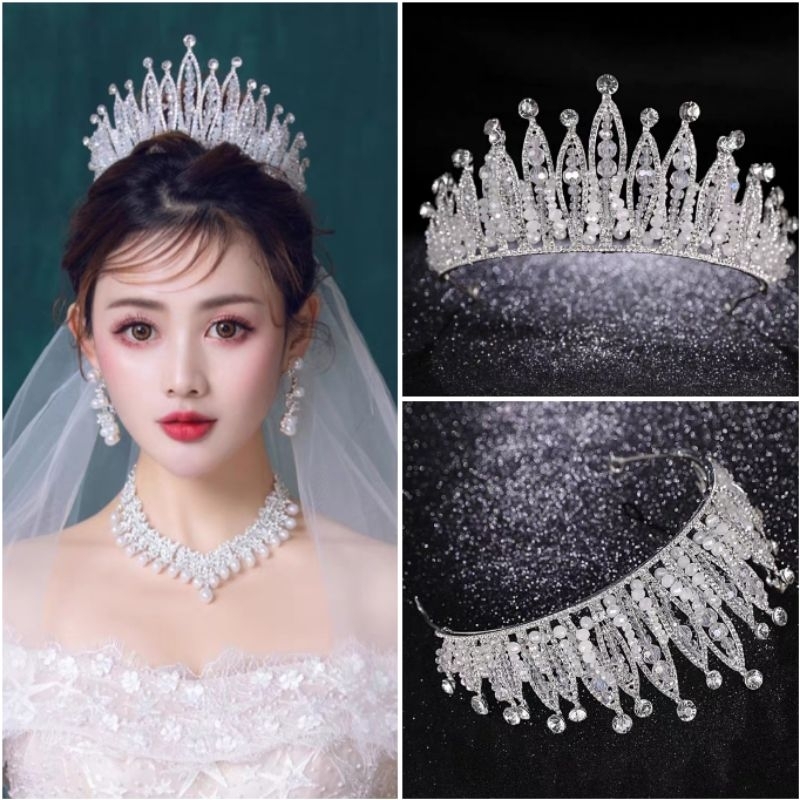 Intan Crown - Mahkota Pengantin Mewah - Wedding Crown Besar Silver ...