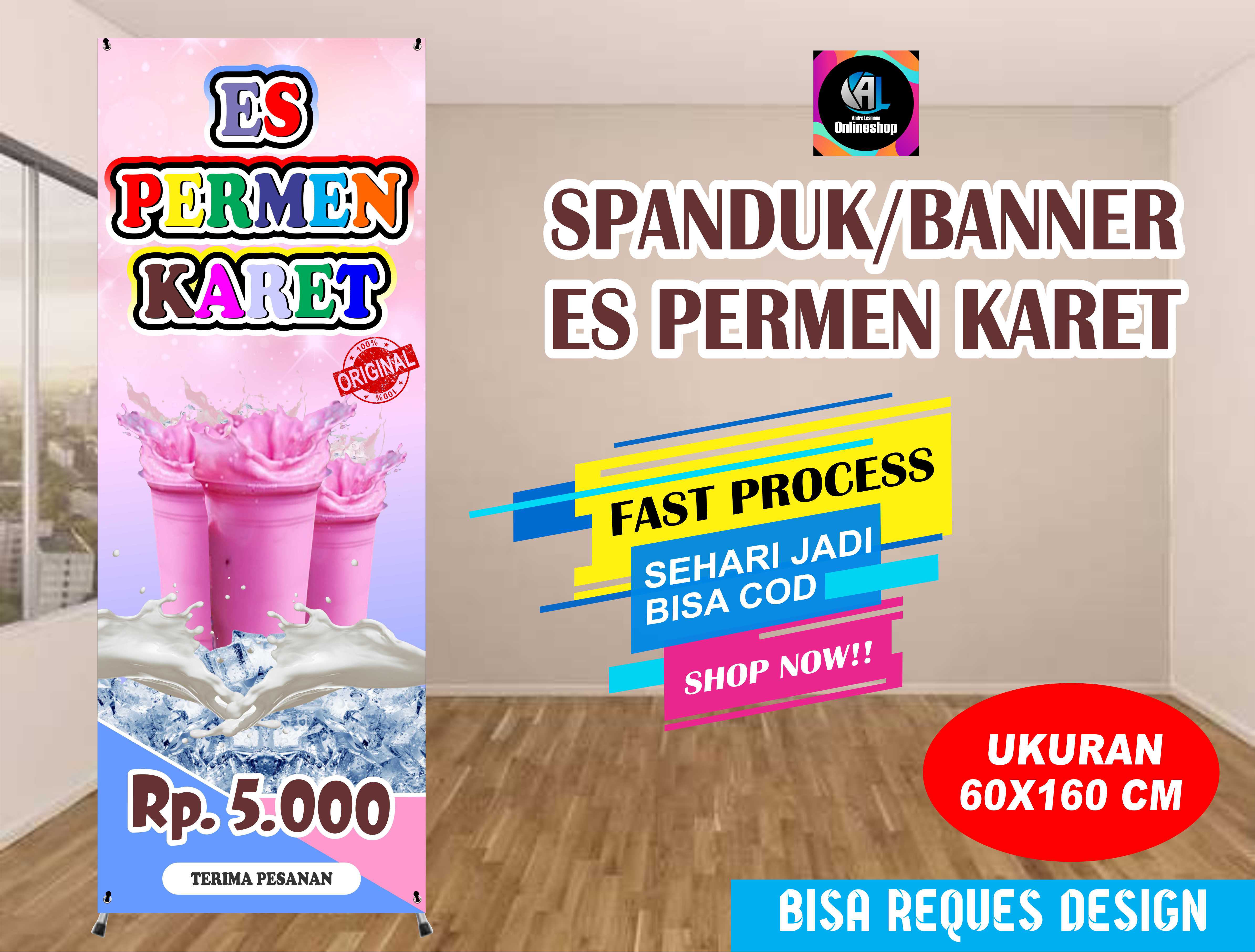 Spanduk, Banner Berdiri Es Permen Karet Keren | Lazada Indonesia