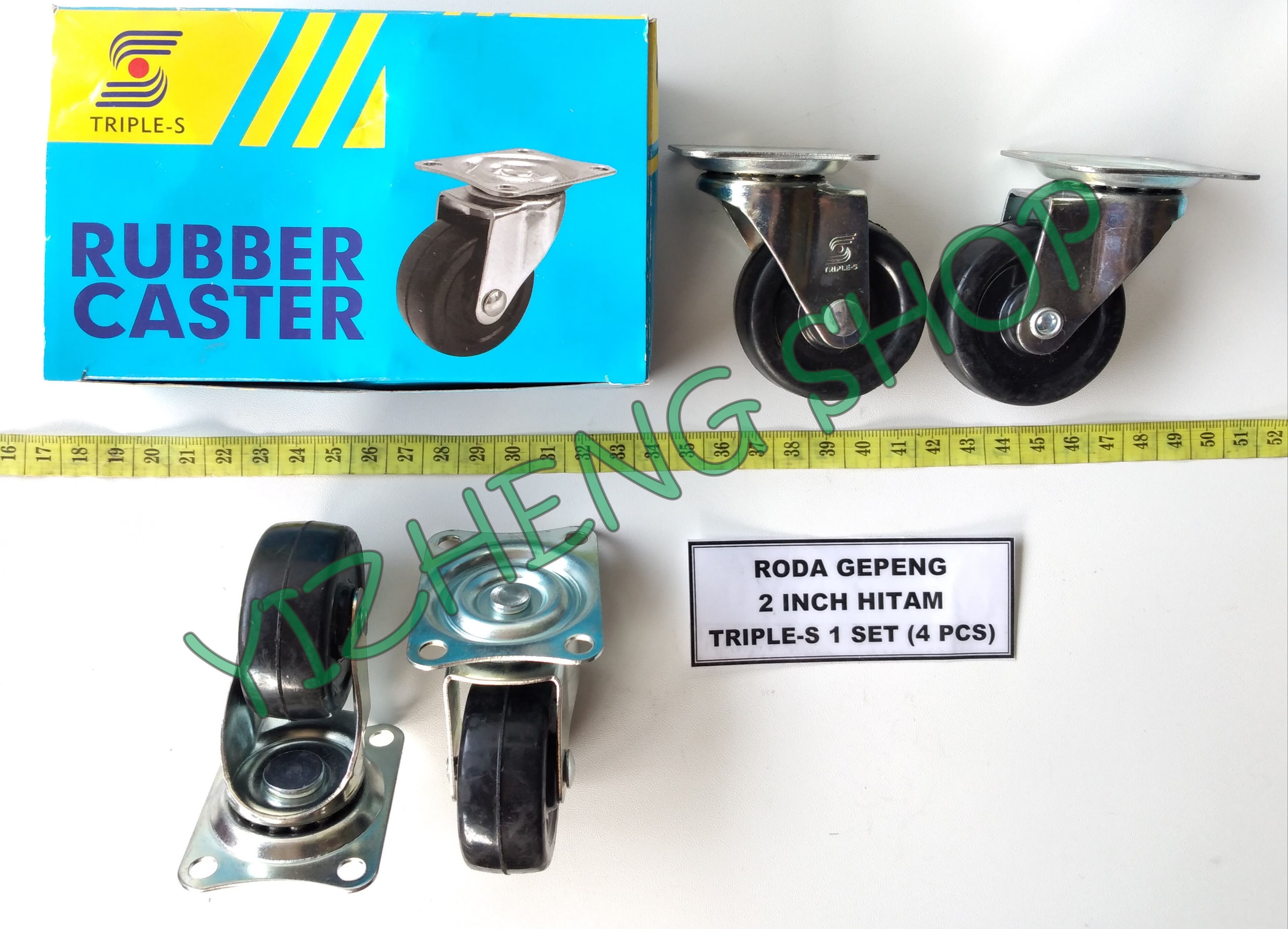RODA GEPENG 2 INCH HITAM TRIPLE - S 1 SET ( 4 PCS ) | Lazada Indonesia
