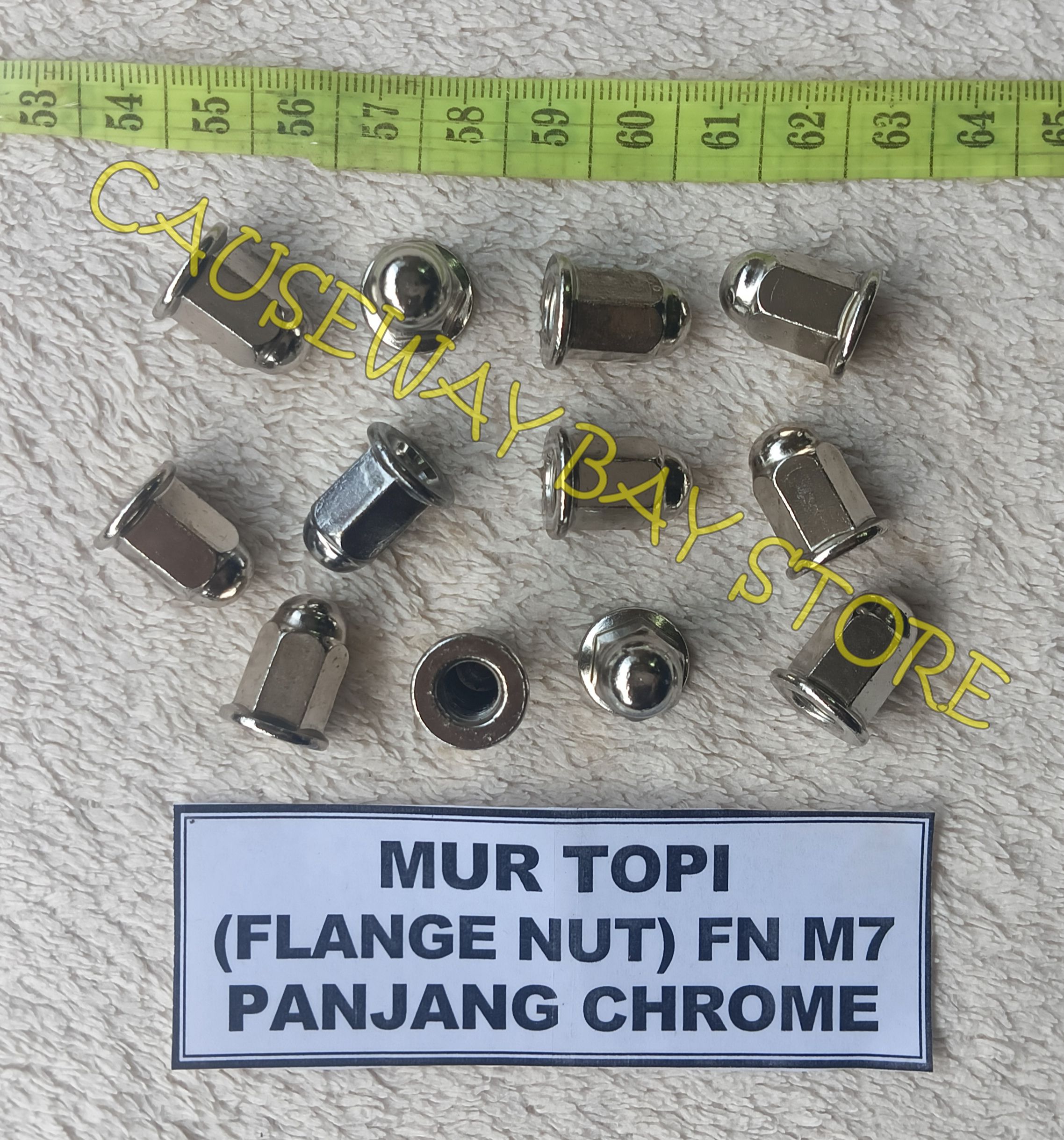 Mur TOPI (FLANGE NUT) FN M7 PANJANG CHROME | Lazada Indonesia