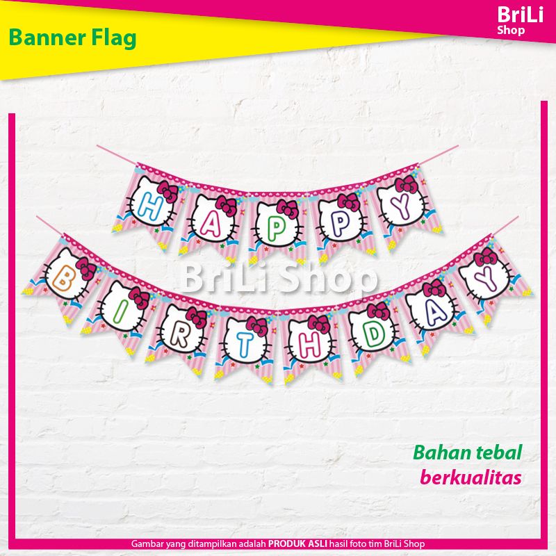 Bunting Flag HAPPY BIRTHDAY Hellokitty Banner HBD Hello Kitty Ultah ...