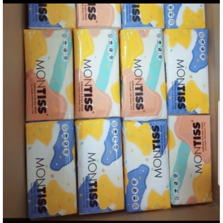 Tissue Montiss Facial Tissue 200 Sheets 2 ply | 1Dus=60pack | Lazada ...