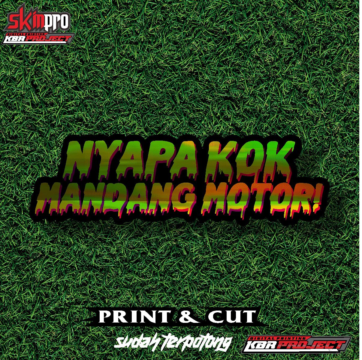 Stiker Nyapa Kok Mandang Motor Tulisan Jepang Cina Stiker Hologram ...