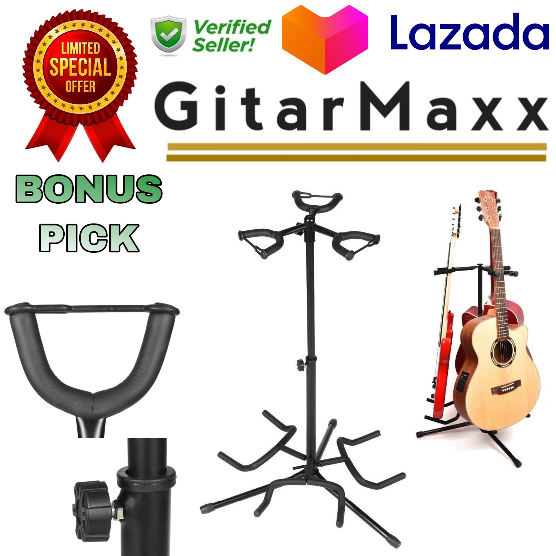 Stand Gitar isi 3 untuk Bass Gitarlele Gitar Akustik atau Elektrik ...