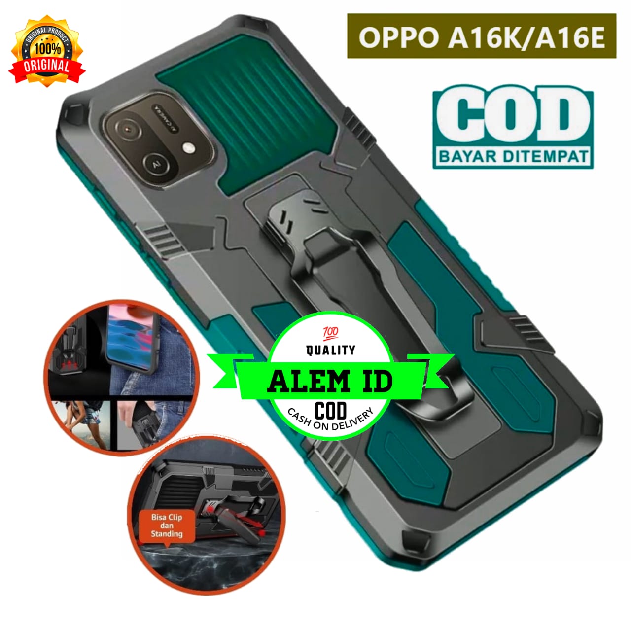 CASE HP OPPO A16K / A16E CASE HP CASING STANDING BACK KLIP HARD CASE ROBOT NEW COVER | Lazada ...