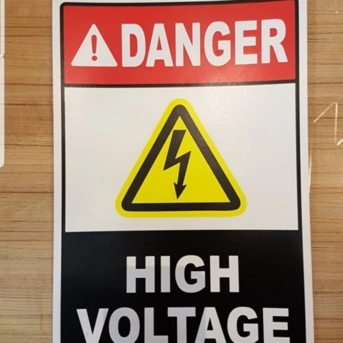 sign plat danger high voltage/ tanda bahaya tegangan tinggi rambu k3 ...