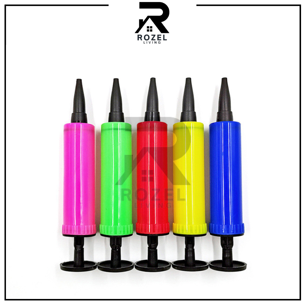 ROZEL Pompa Balon Tangan Manual / Alat Pompa Tiup Angin Balloon Bola ...