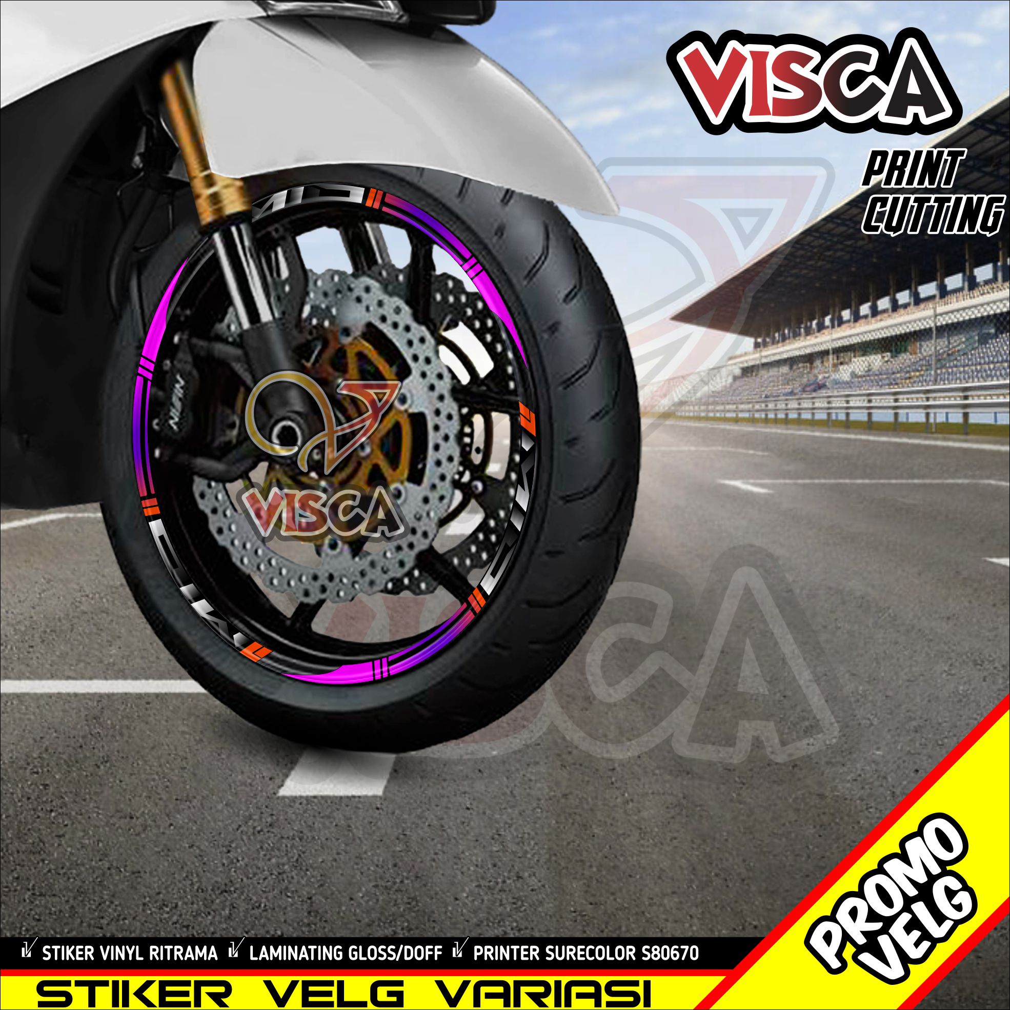 Stiker Velg List Velg Motor Stiker Velg Mio Motif A02Bunglon | Lazada ...