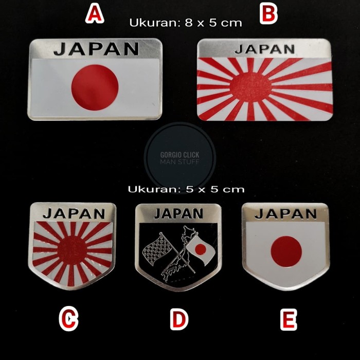 Mobil-Emblem- Emblem Sticker Aluminium Japan Stiker Bendera Jepang ...