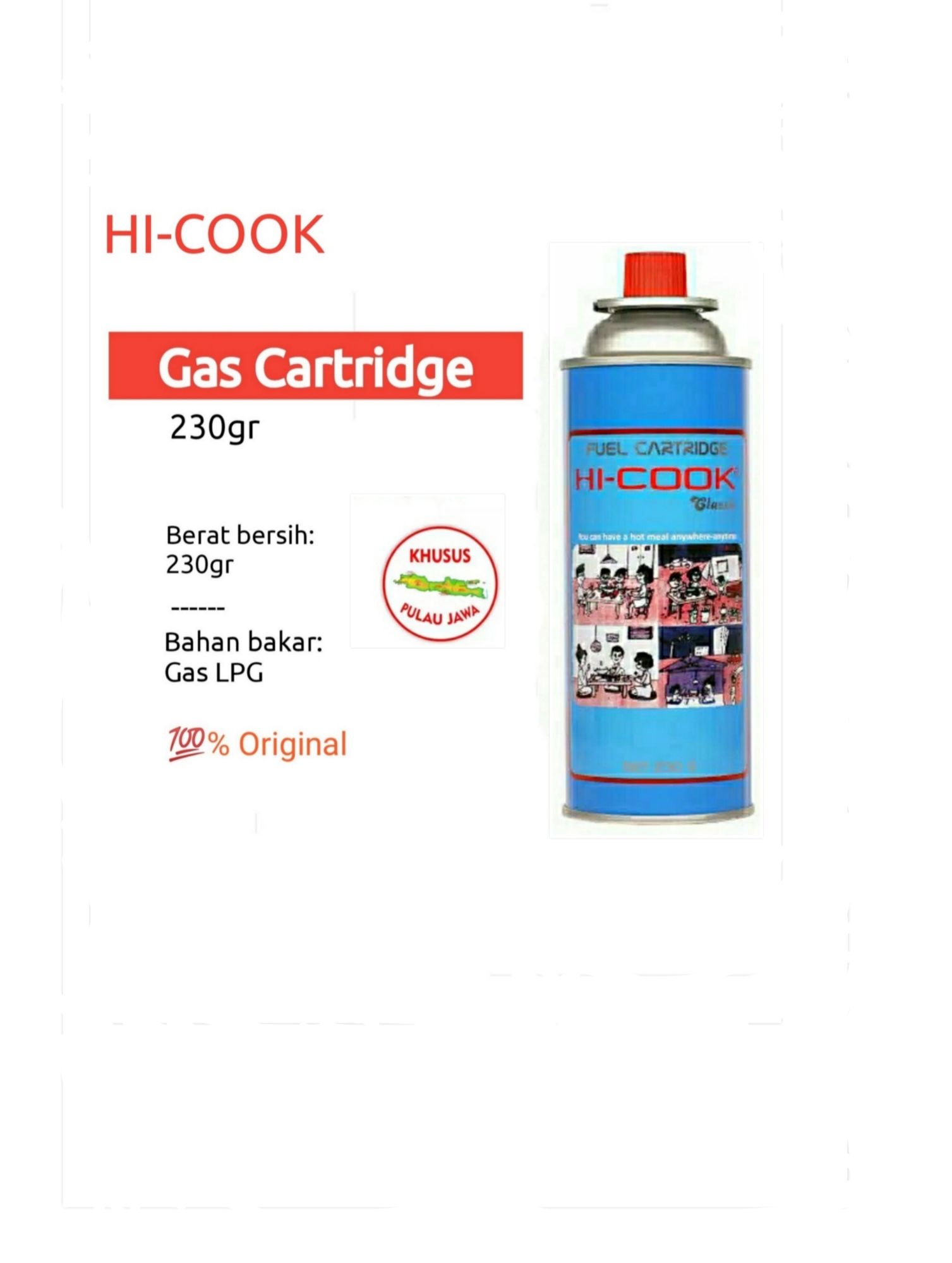 Gas Portable - gas kaleng Hi-Cook 230gr | Lazada Indonesia