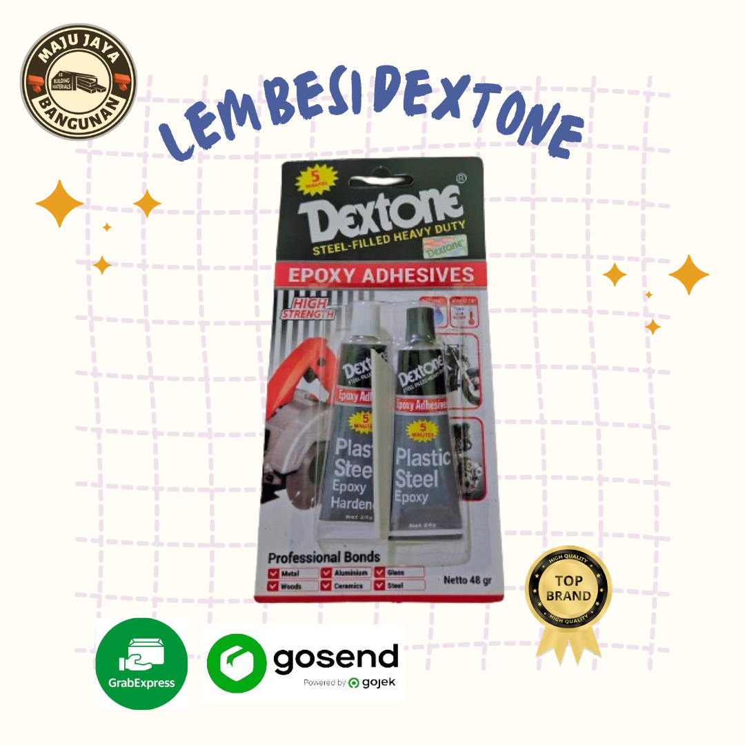Lem Besi Dextone Plastik Steel Epoxy 48g Lem Epoxy Besi Logam Kering ...