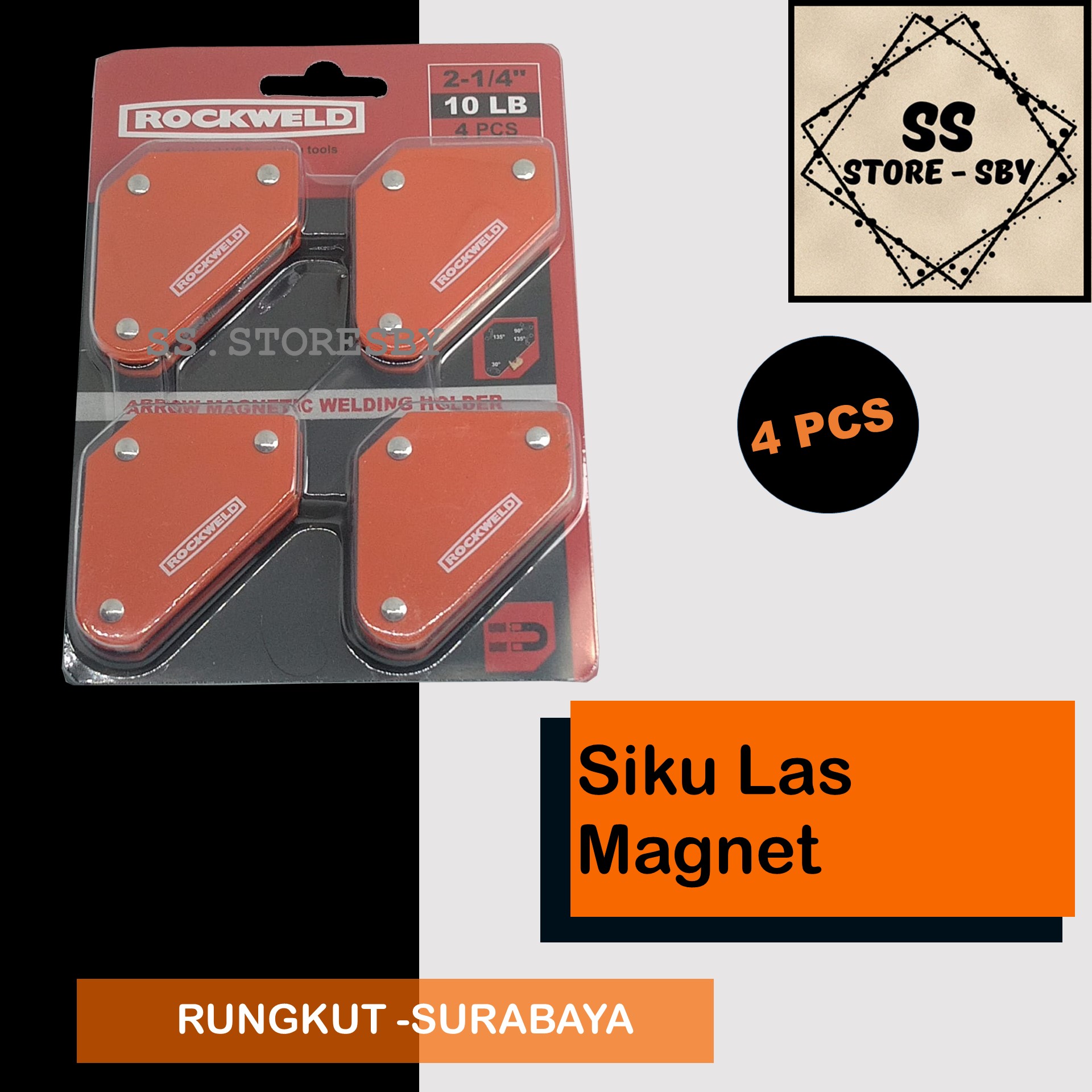 SIKU MAGNET LAS 2 1/4" IN SET 4 PCS MODEL PANAH SIKU LAS ARROW MAGNETIC ...