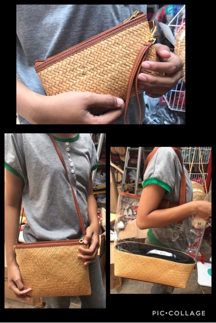 Slempang set dompet pandan tas unik dari pandan tas etnik khas jawa ...