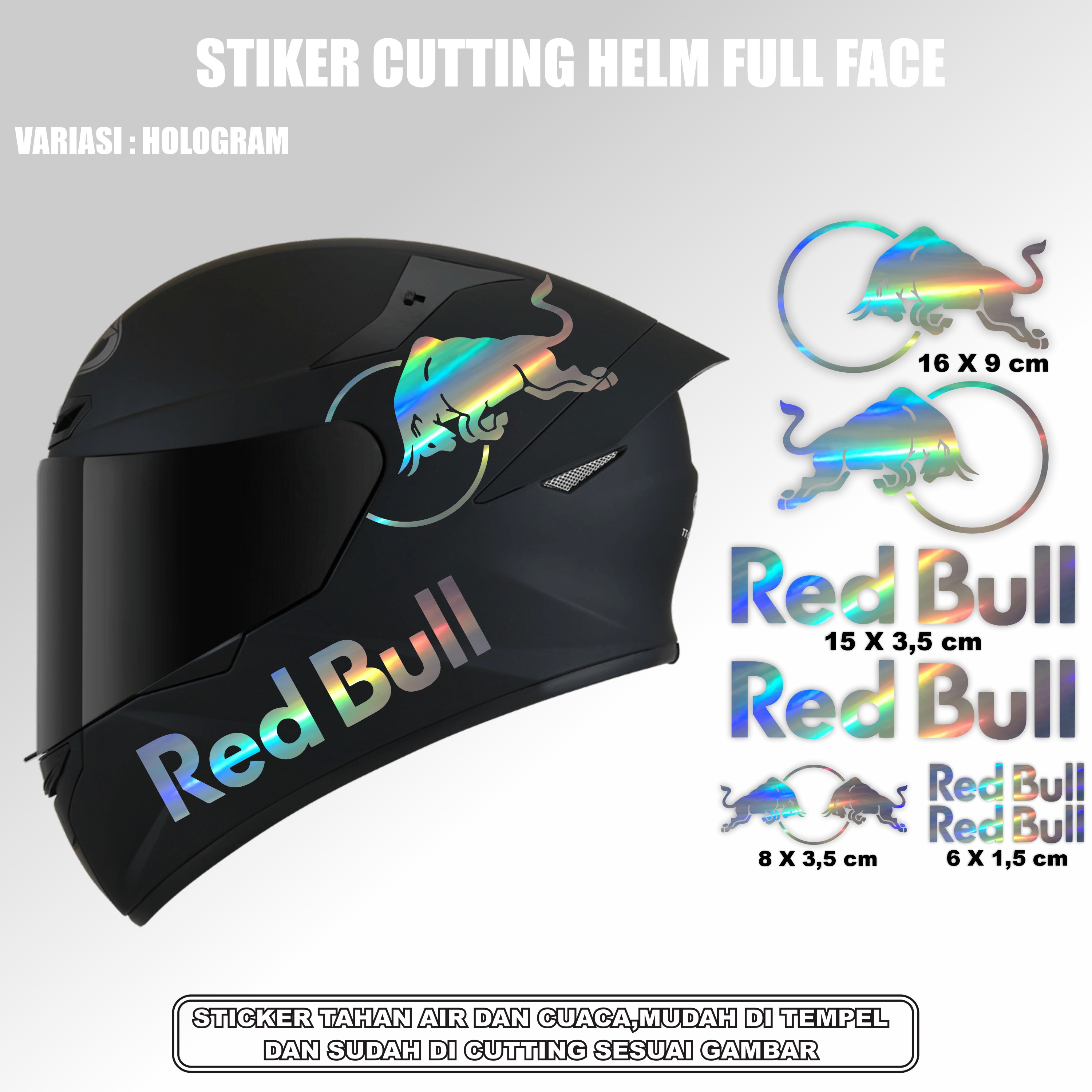 Cutting Sticker Stiker Helm Full Face Variasi RED BULL | Lazada Indonesia