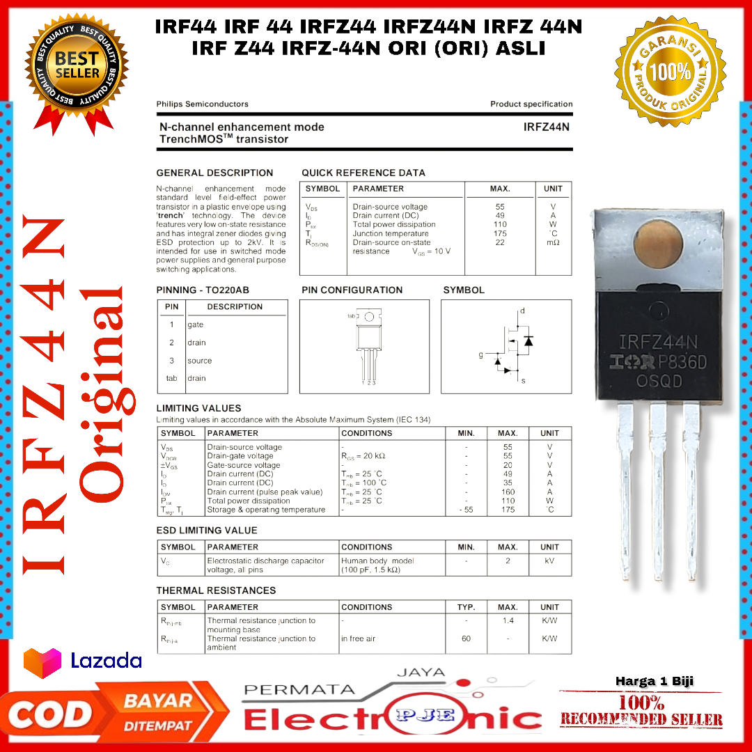 FET IRFZ44N IRFZ 44 ORIGINAL | Lazada Indonesia