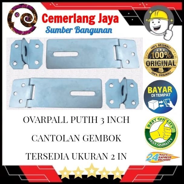 OVERPAL PUTIH 3 INCH - CANTOLAN GEMBOK - GRENDEL TEMBOK PUTIH - KUNCI ...