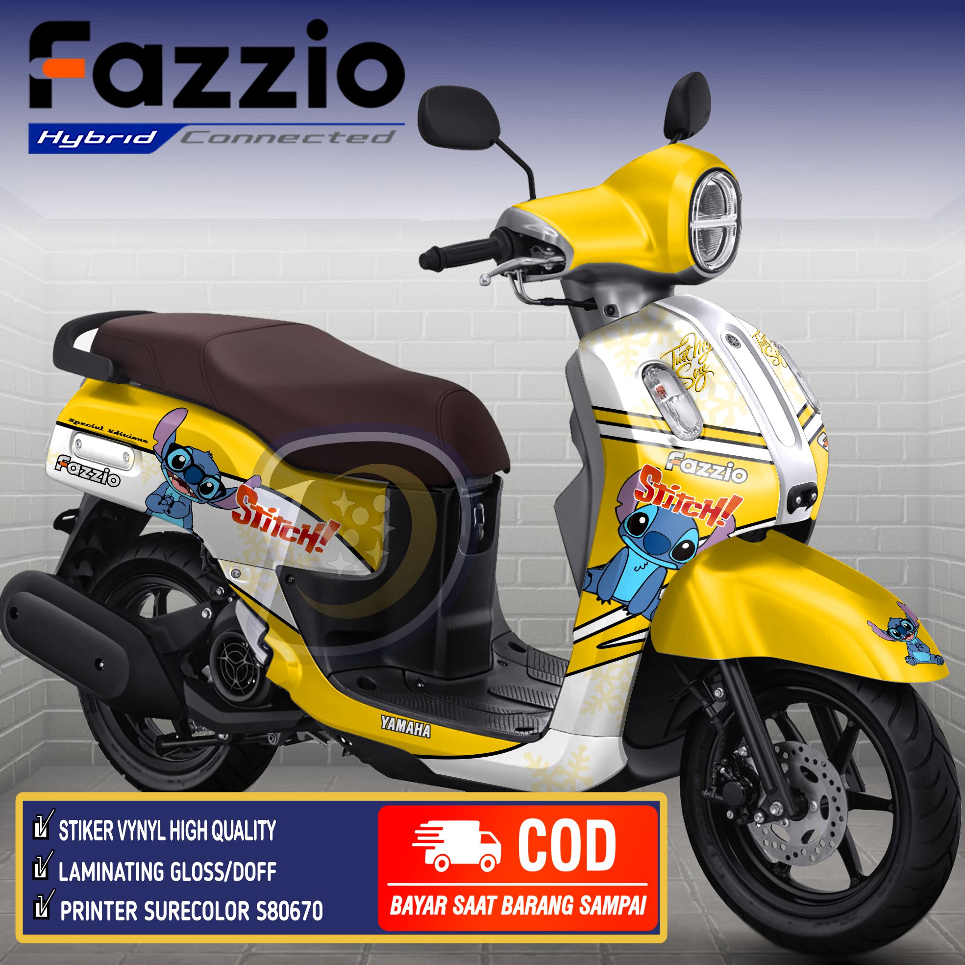 Stiker Motor Fazzio Striping Fazzio Decal Yamaha Fazzio Stitch | Lazada Indonesia