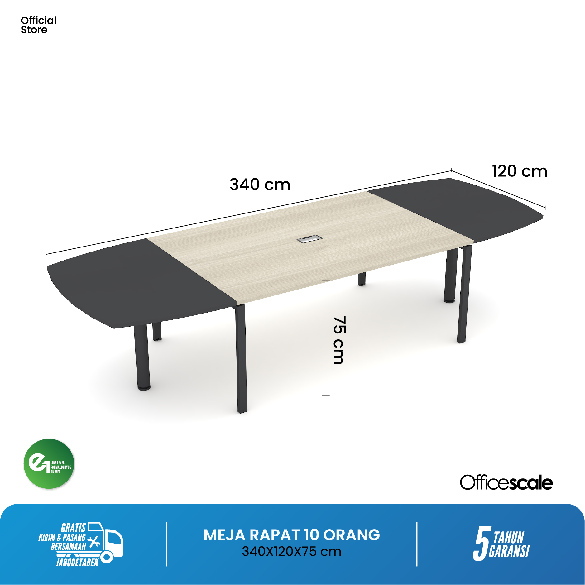 Meja Rapat I Meja Meeting 10 Orang + 2 Join Table Officescale | Lazada ...