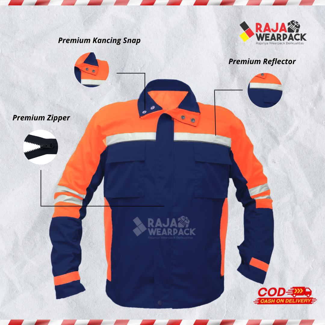 Wearpack safety proyek atasan / Baju Kerja Pria Proyek / Baju Safety Lengan Panjang Premium ...