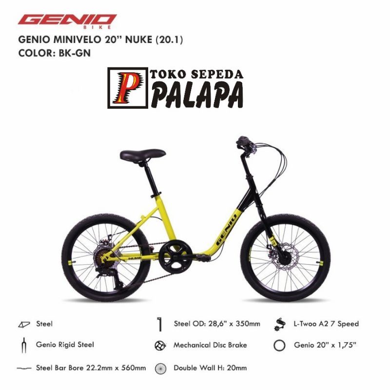 SEPEDA MINIVELO 20 GENIO NUKE Mini Velo Minion | Lazada Indonesia