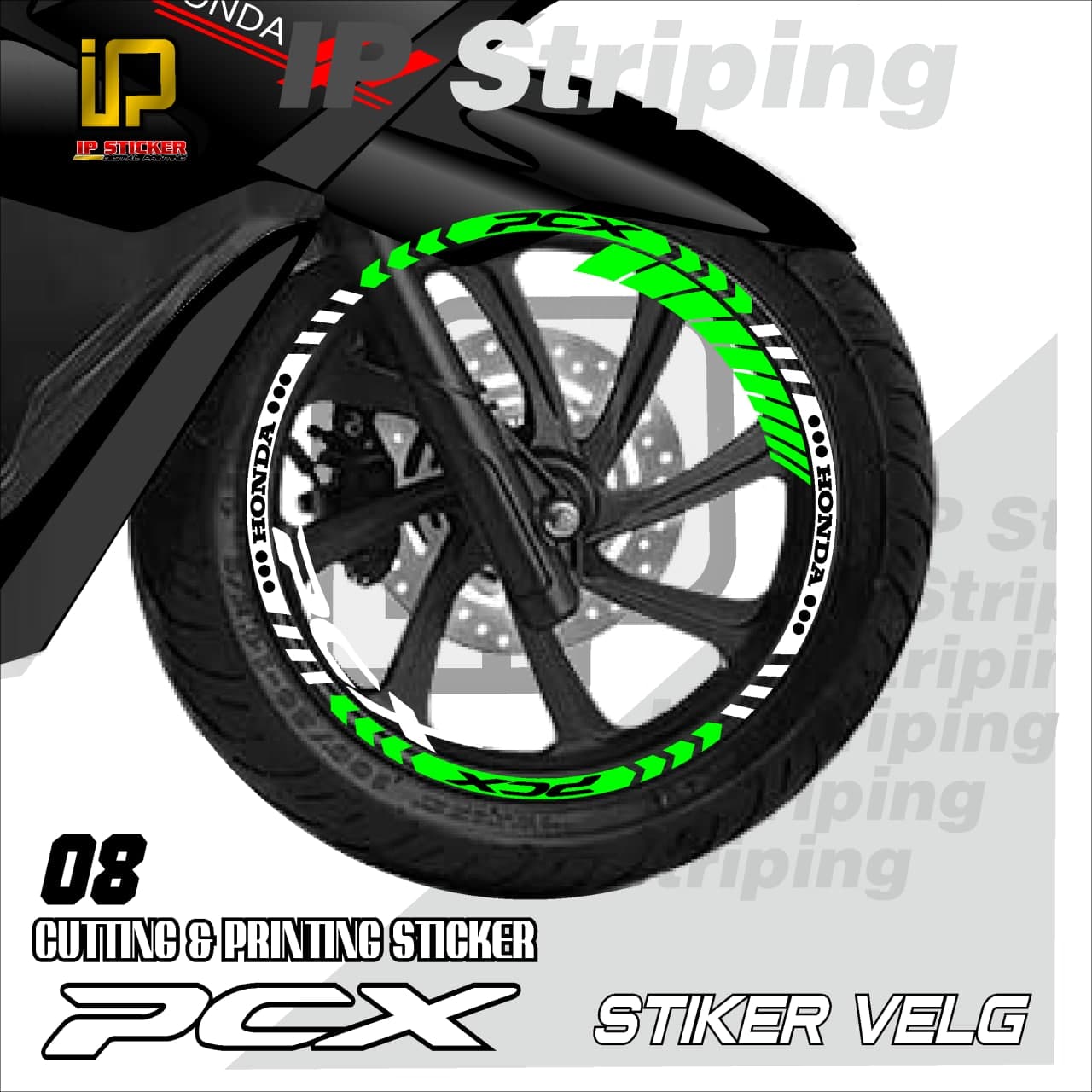 Stiker Velg PCX - Sticker Velg Variasi List Honda PCX.08 Design IP ...