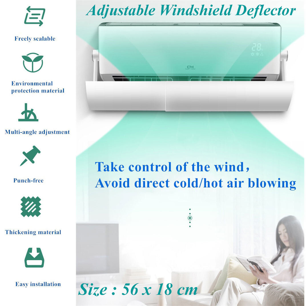 Cover Angin AC Adjustable Windshield Deflector 56x18cm Penahan ...