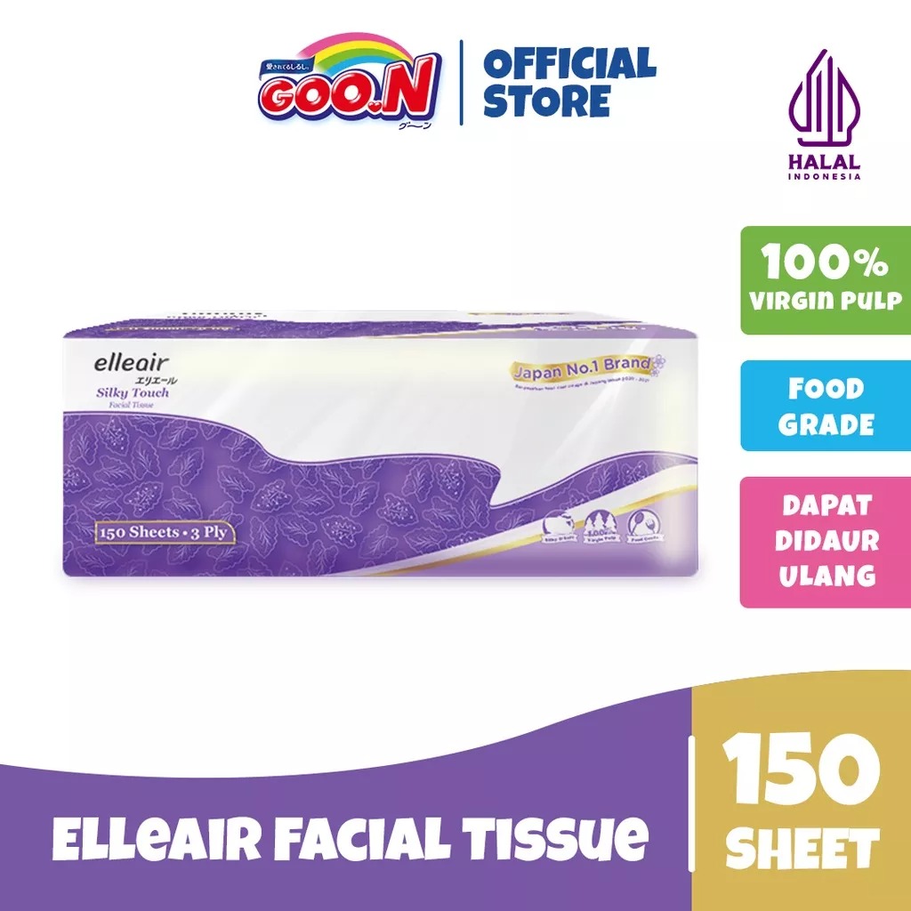 Tisu Wajah GOO.N Premium Goon Elleair Silky Touch Facial Tissue ...